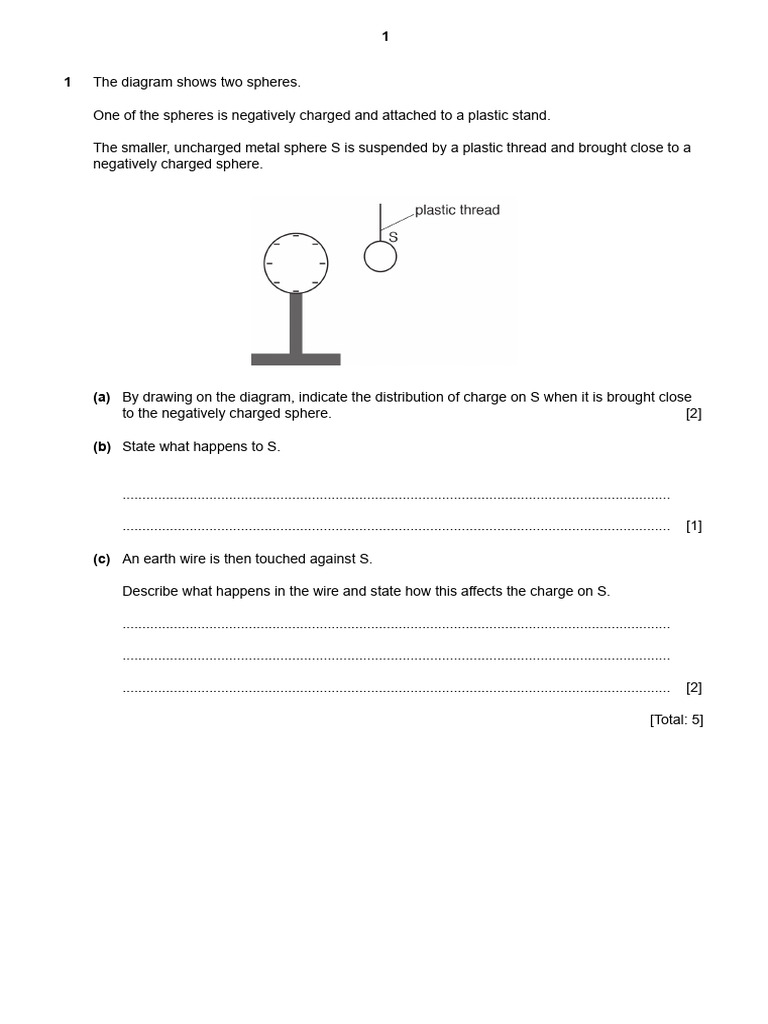 Static electricity worksheet | PDF | Electric Charge | Materials