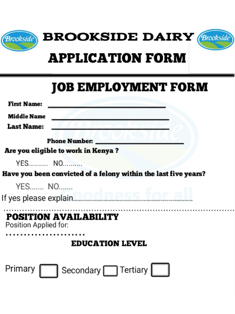 BROOKSIDE APPLICATION FORMS | PDF