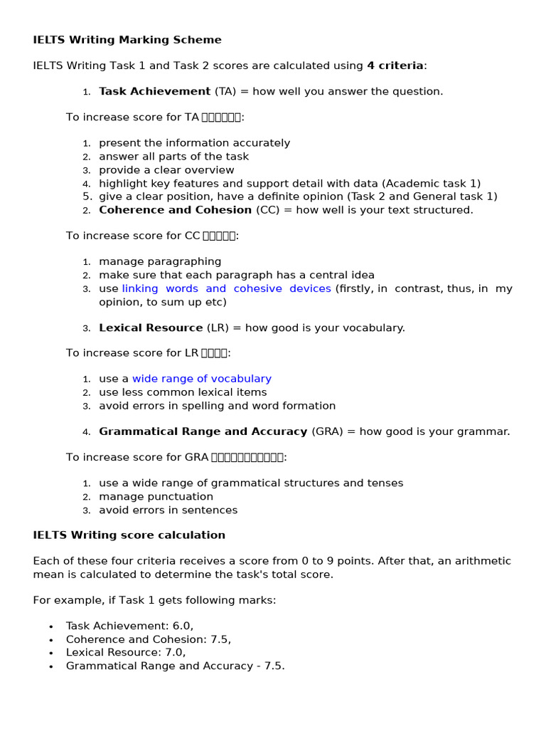 IELTS Writing Marking Criteria Explained | PDF | Essays | Question