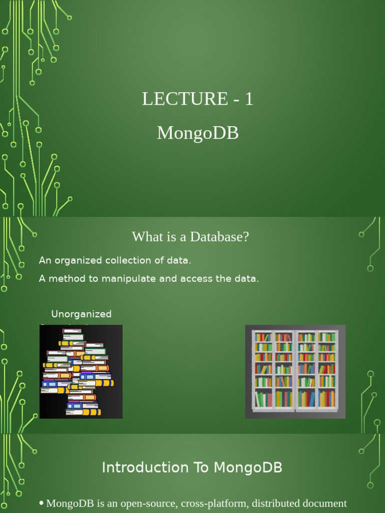 Lecture - 1 MongoDB | PDF | Mongo Db | Json
