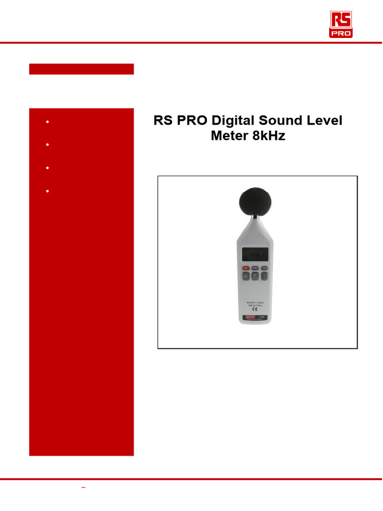 RS PRO Digital Sound Level | PDF | Electrical Engineering | Sound ...