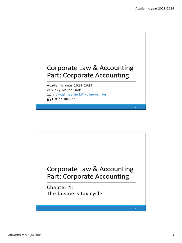 4 - The business tax cycle(1) | PDF | Taxes | Corporate Tax