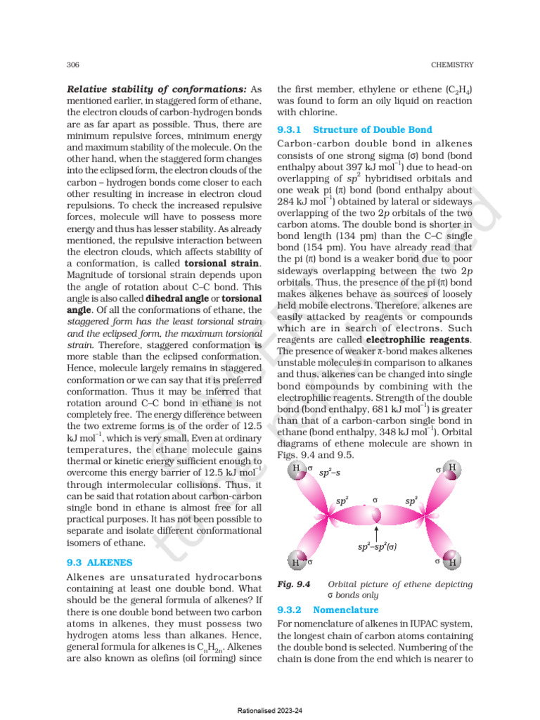 kech203 1234 | PDF | Alkene | Conformational Isomerism