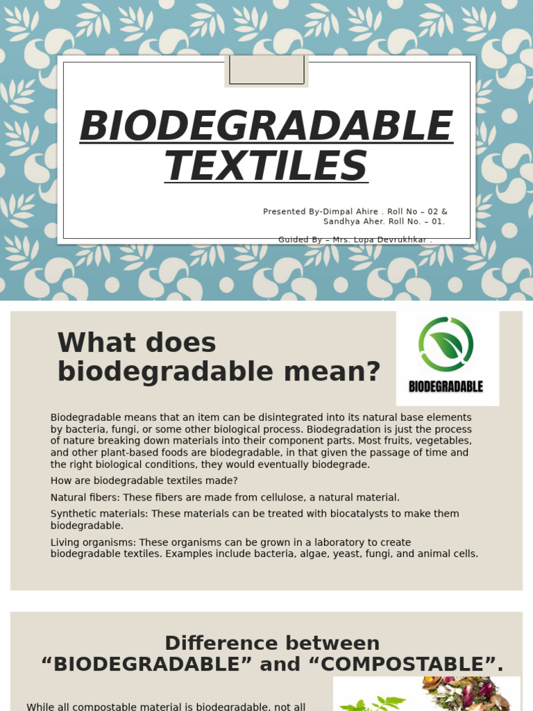 Biodegradable Textile | PDF | Textiles | Biodegradation