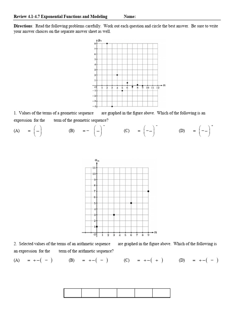 Review_4.1_-_4.7_Exponential_Functions_and_Models | PDF | Exponential Function | Mathematics