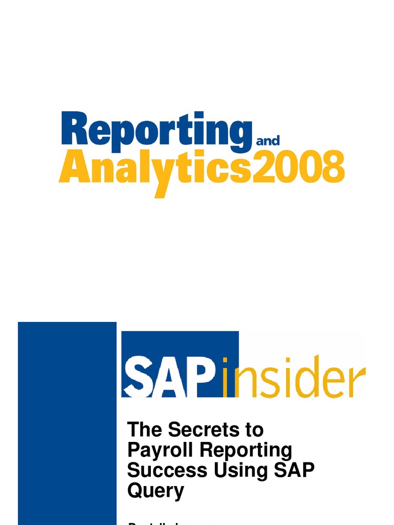 The Secrets To Reporting Success Using SAP Query | PDF | Business ...
