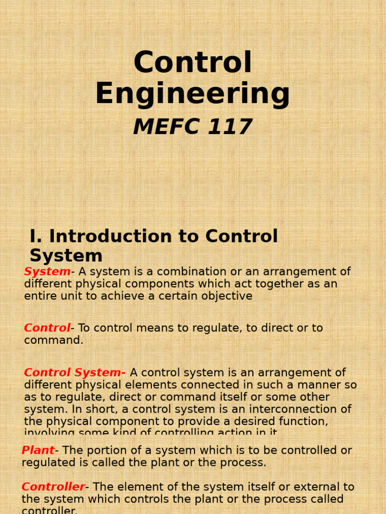 MEFC-117_lesson1 | PDF | Control Theory | Laplace Transform