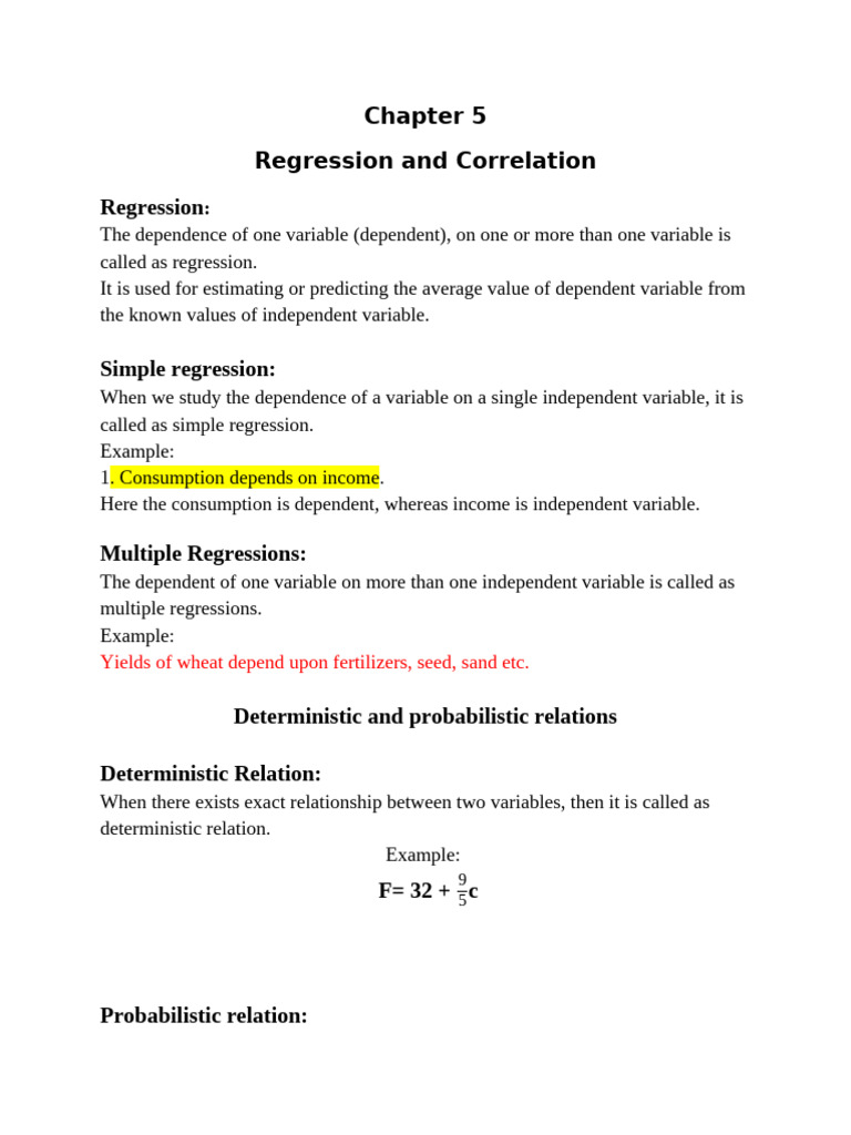 regression | PDF | Linear Regression | Dependent And Independent Variables