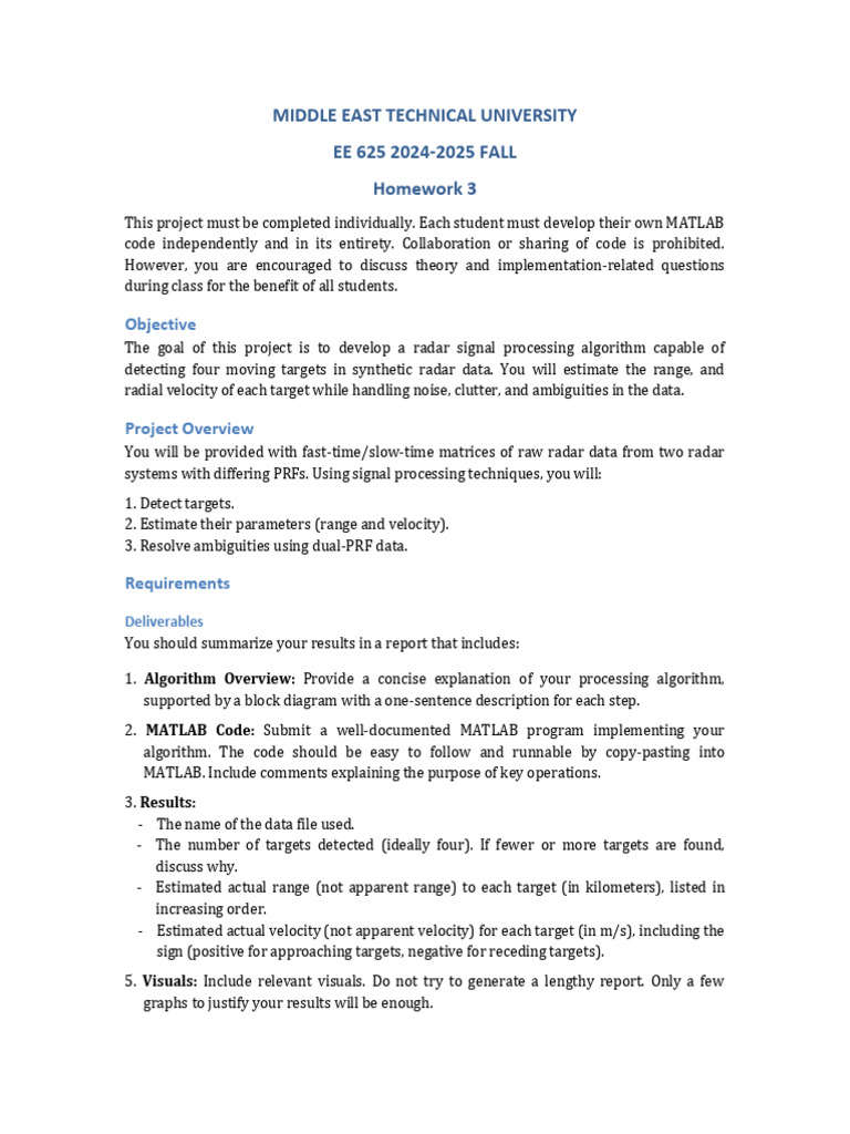 Radar Project Assignment | PDF | Radar | Electronics