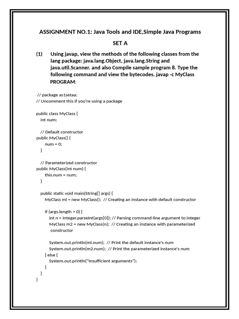 assignment1 | PDF | Constructor (Object Oriented Programming) | Programming assignment1 | PDF | Constructor (Object Oriented Programming) | Programming