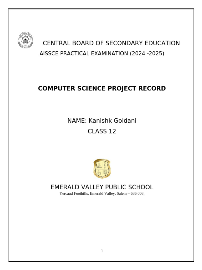 DEMO-12-CS-FRONT PAGE - PROJECT WORK-12-C | PDF | Gratitude | Computing