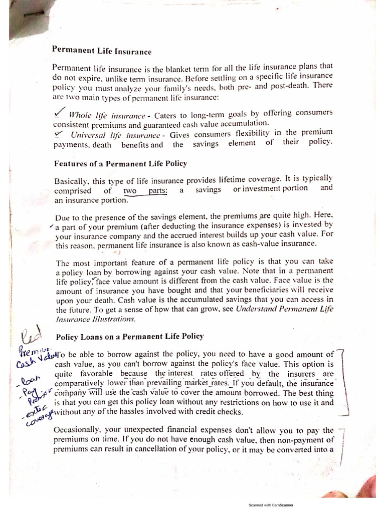 Types of Life Insurance Contracts | PDF