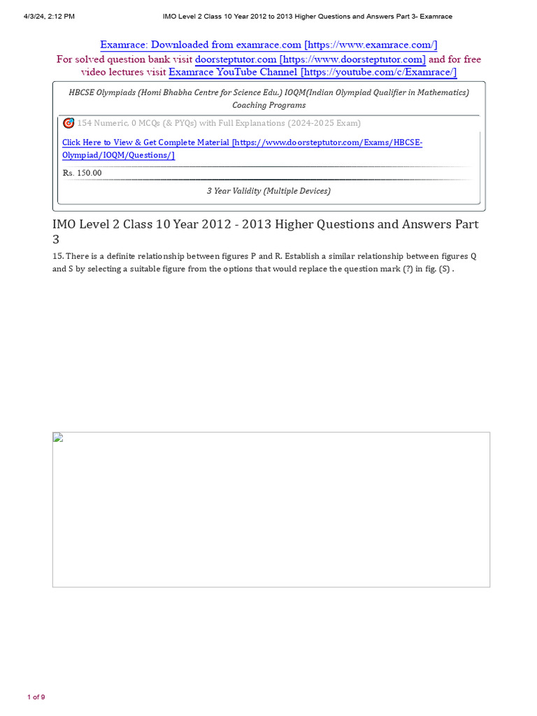 IMO-Level-2-Class-10-Year-2012-2013-Part-3 | PDF