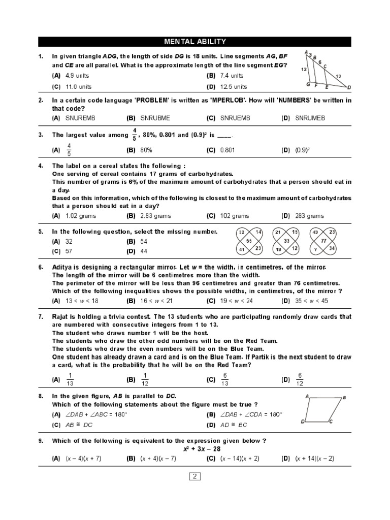 NSO Class 10 Solved Sample Paper | PDF NSO Class 10 Solved Sample Paper | PDF