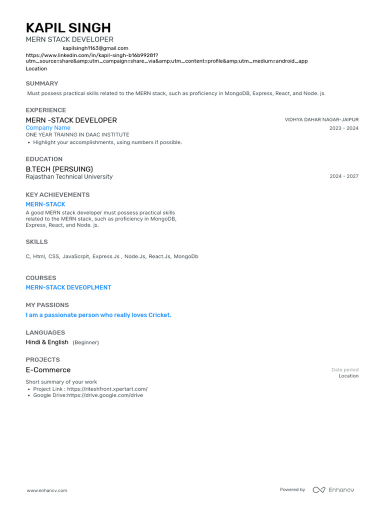 Kapil Singh Resume | PDF