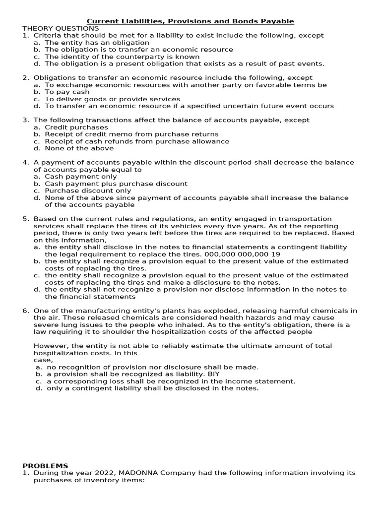 19. Current Liabilities Provisions and Bonds Payable | PDF | Bonds ...