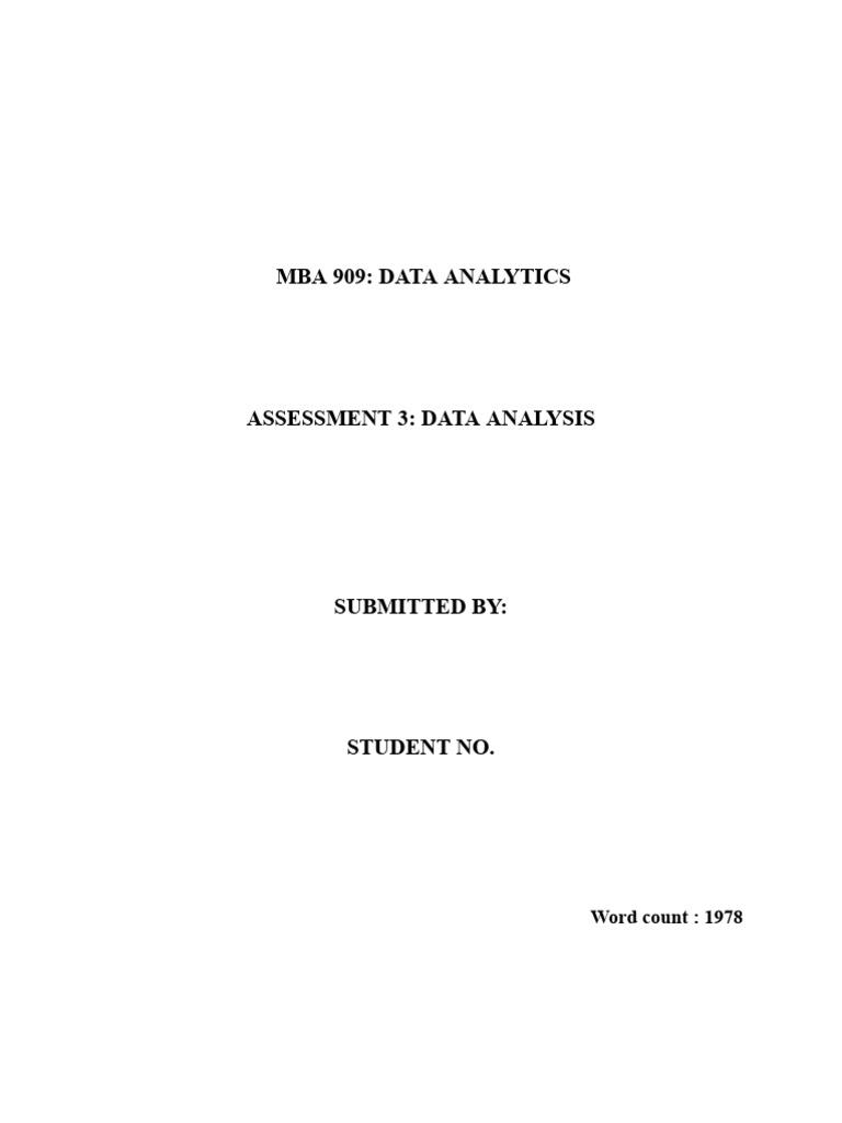MBA 909 - DATA - ANALYTICS - Assessment - 3 | PDF | Support Vector Machine | Machine Learning