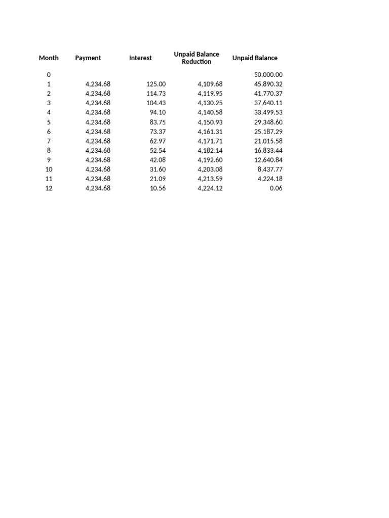 Amortization Table Exercise1 | PDF