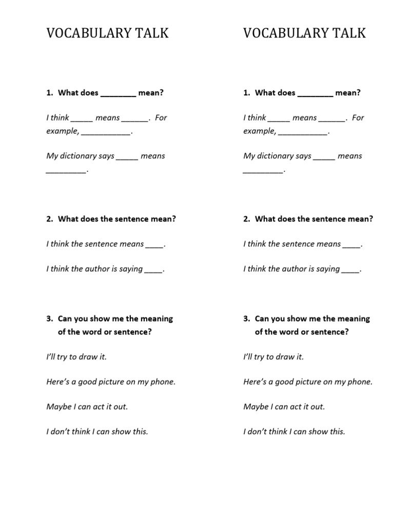 Vocabulary Discussion Phrases | PDF