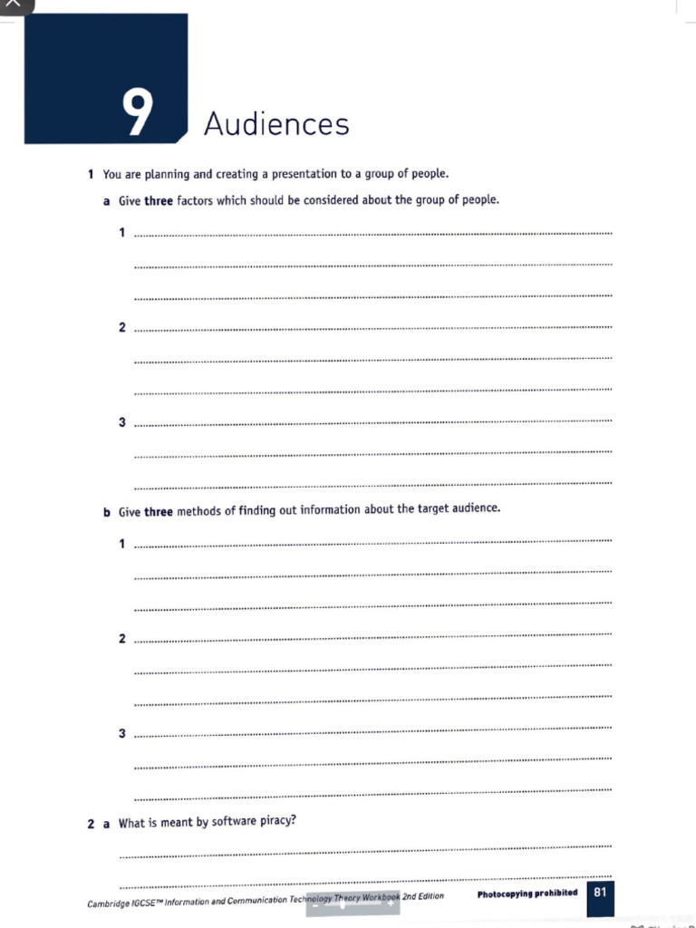 Chapter 9 -Audiences - ICT - QP | PDF
