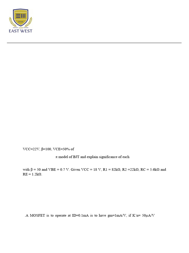 epc question bank1 | PDF | Amplifier | Electronic Oscillator