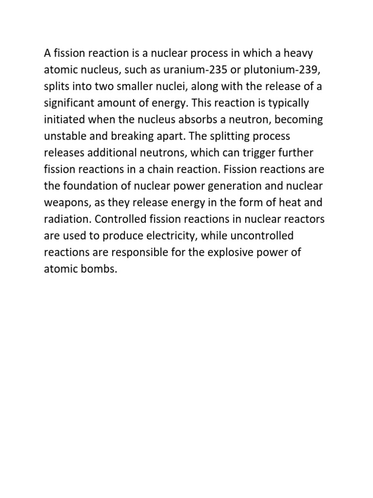 A Fission Reaction | PDF