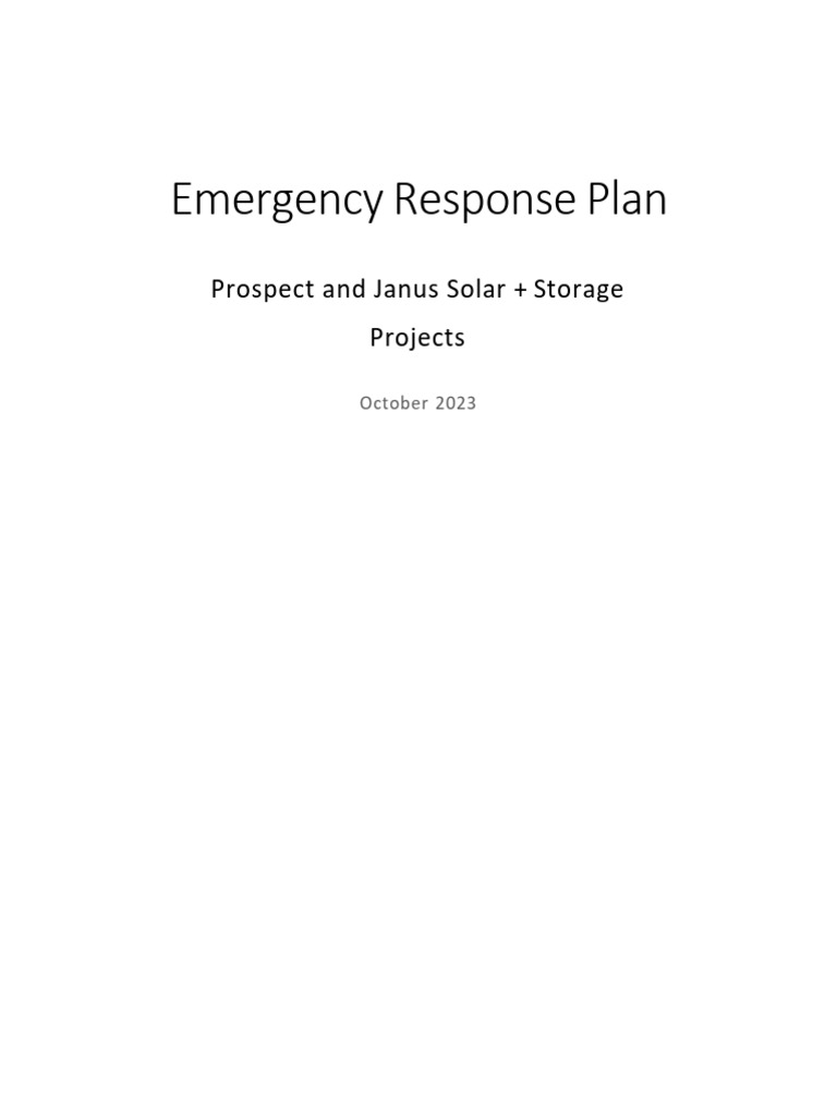 Emergency Response Plan for Solar Projects | PDF | Fires | Photovoltaics