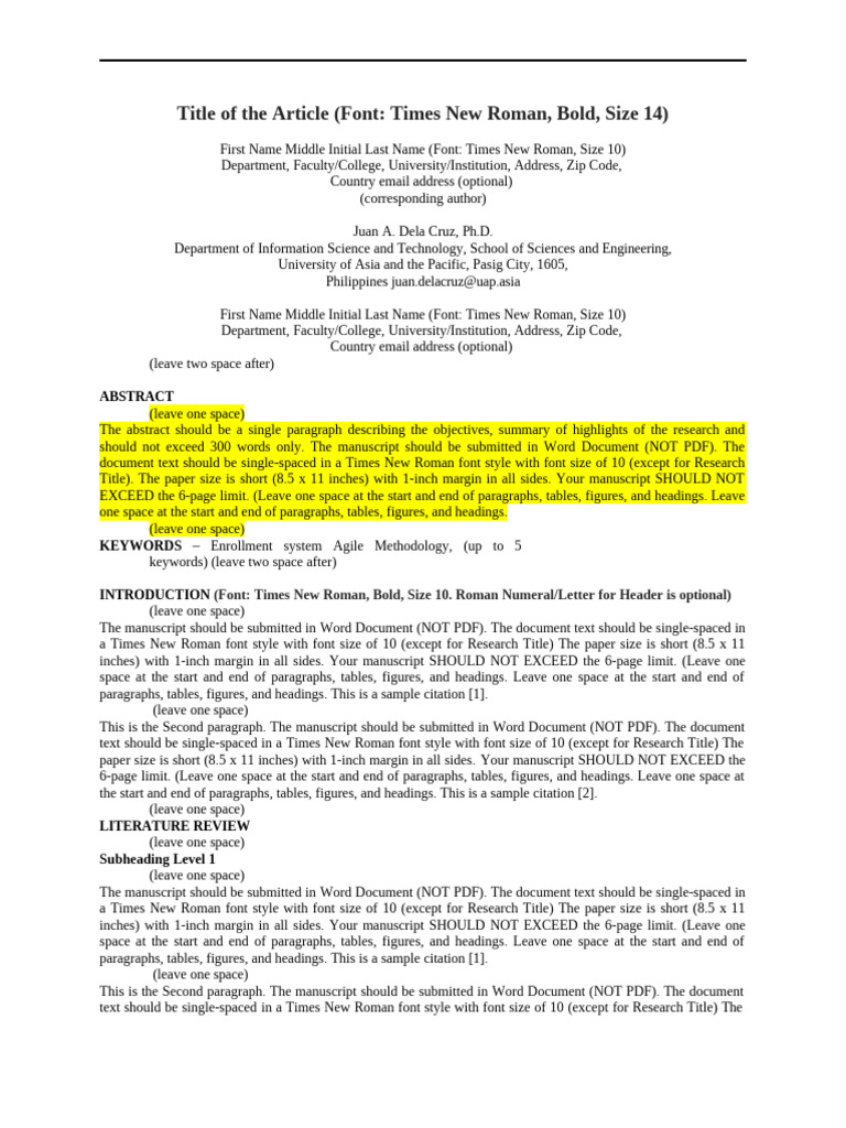 IMRaD Format Guidelines for Word | PDF | Paragraph | Microsoft Word