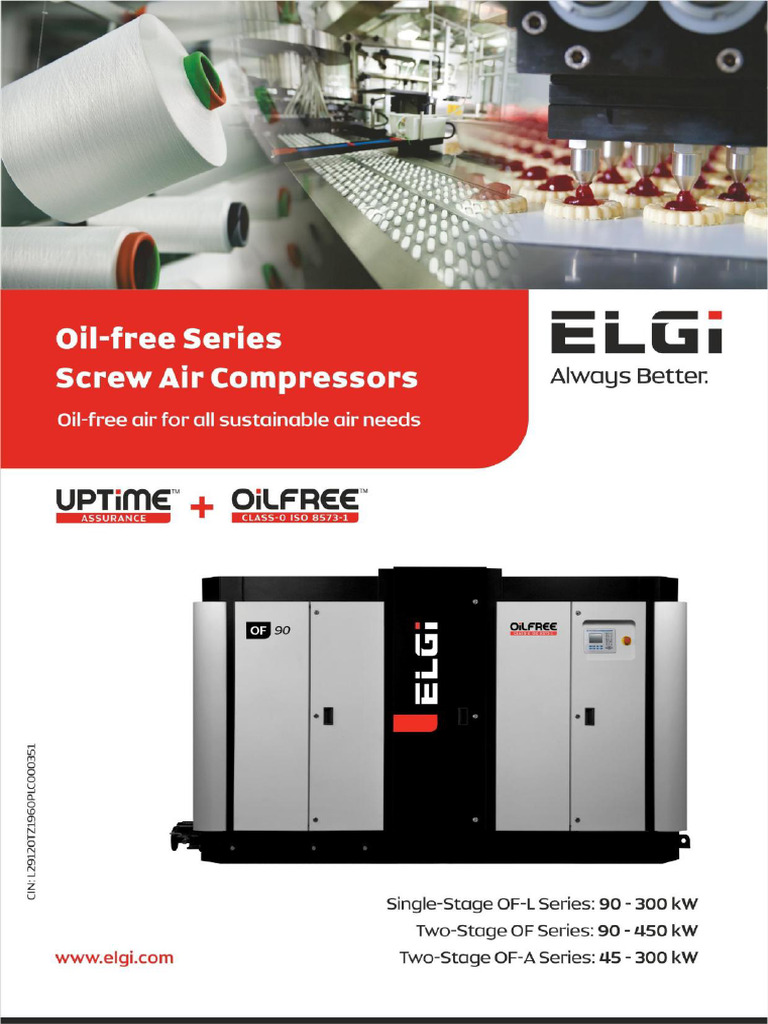 Elgi Oil Free Screw Air Compressor | PDF