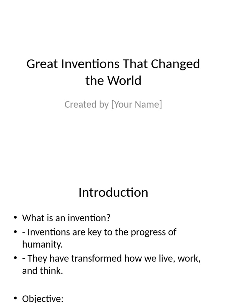 Great Inventions Presentation | PDF