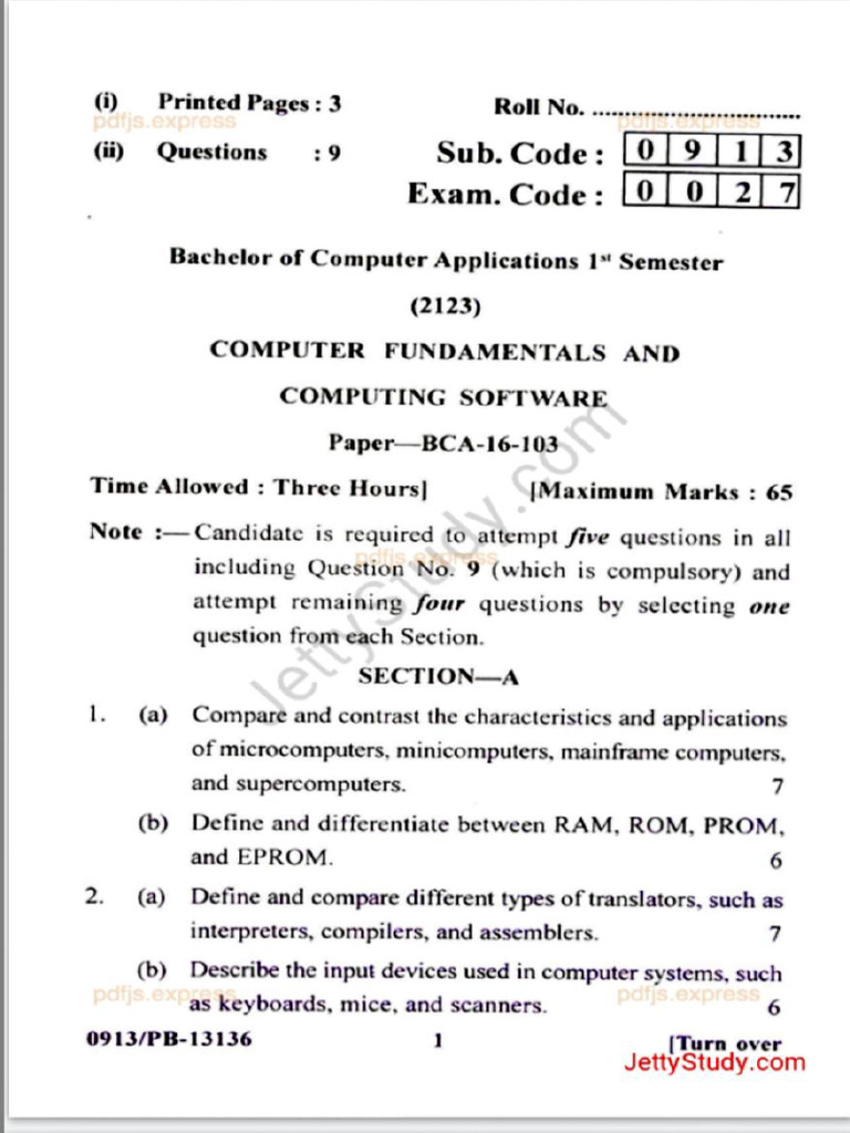 Computer Applications Pyq's | PDF | Computer Data Storage | Spreadsheet