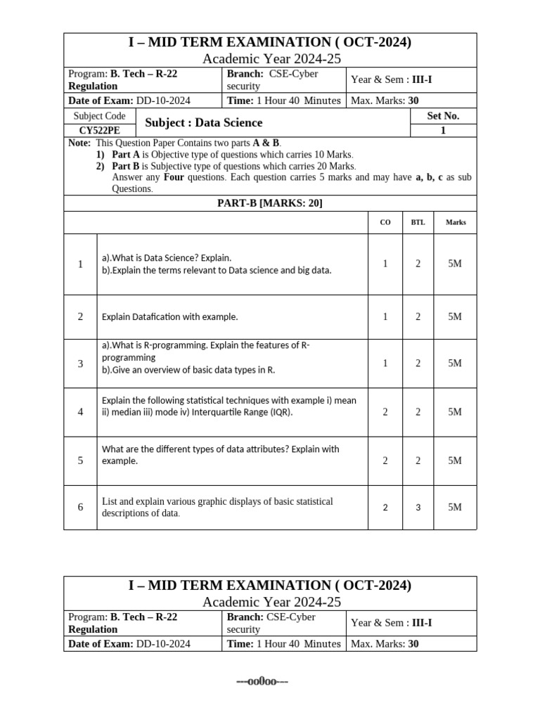 CSE Cybersecurity Midterm: Data Science | PDF | Science