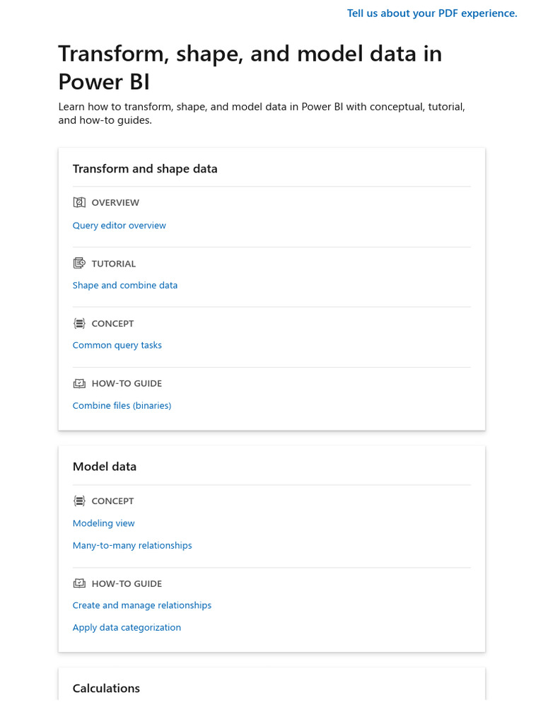 Power Bi Transform Model Pdf Table Database Software 5107