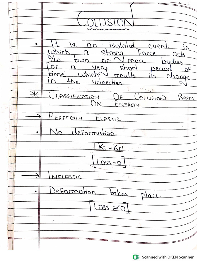 Collision Short Notes | PDF