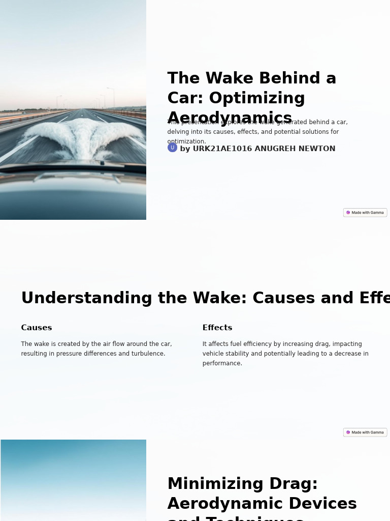 Optimizing Car Wake for Efficiency | PDF | Drag (Physics) | Dynamics ...