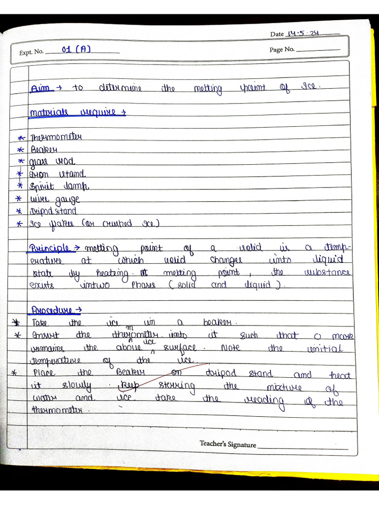 Chemistry Class 9 Practicals | PDF