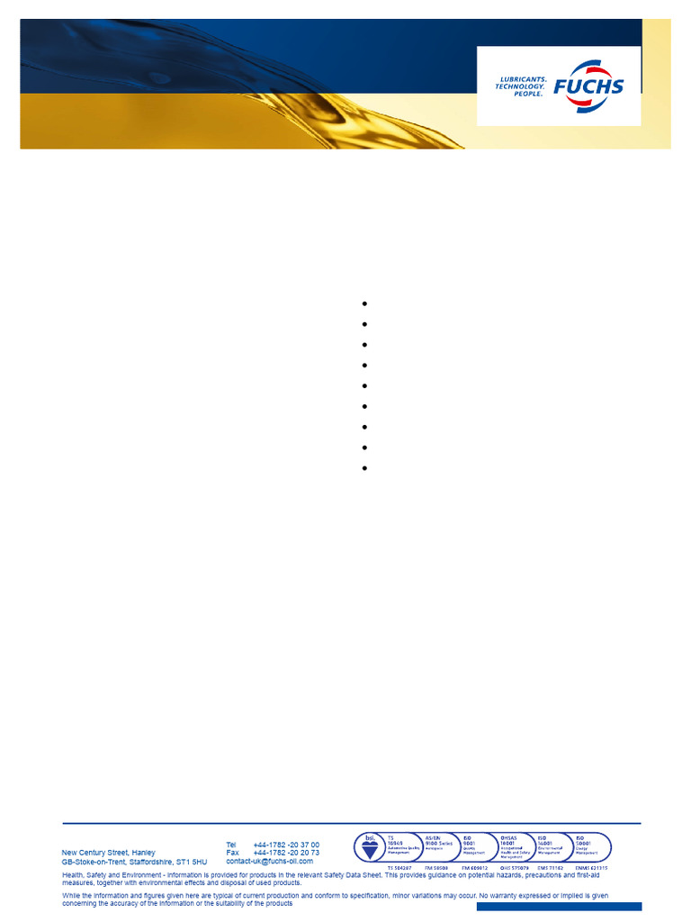 RENOLIN B Hydraulic & Lubricating Oils | PDF | Lubricant | Corrosion