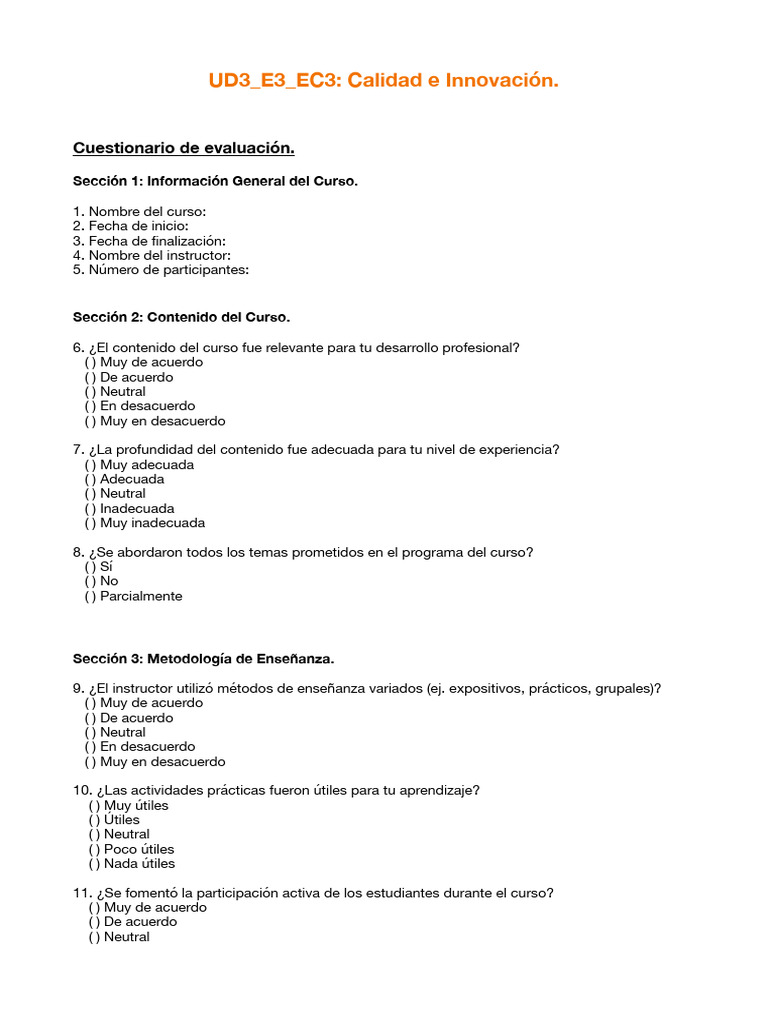 UD3 - E3 - EC3 Calidad e Innovación | PDF | Enseñando | Moodle