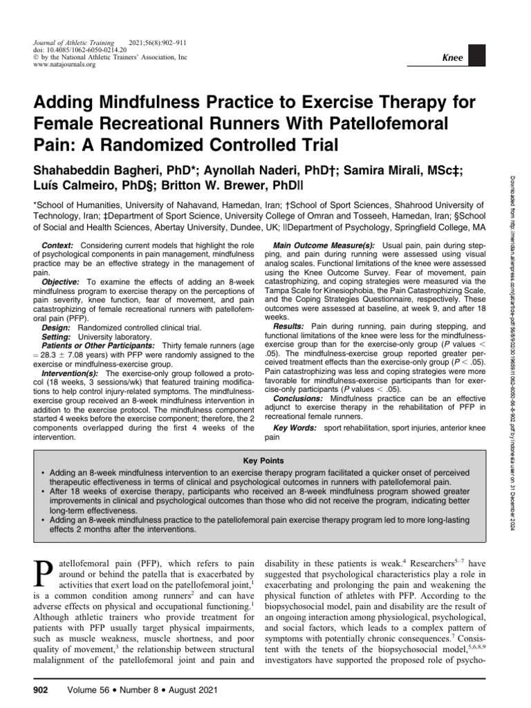 runners with pfs | PDF | Pain | Mindfulness