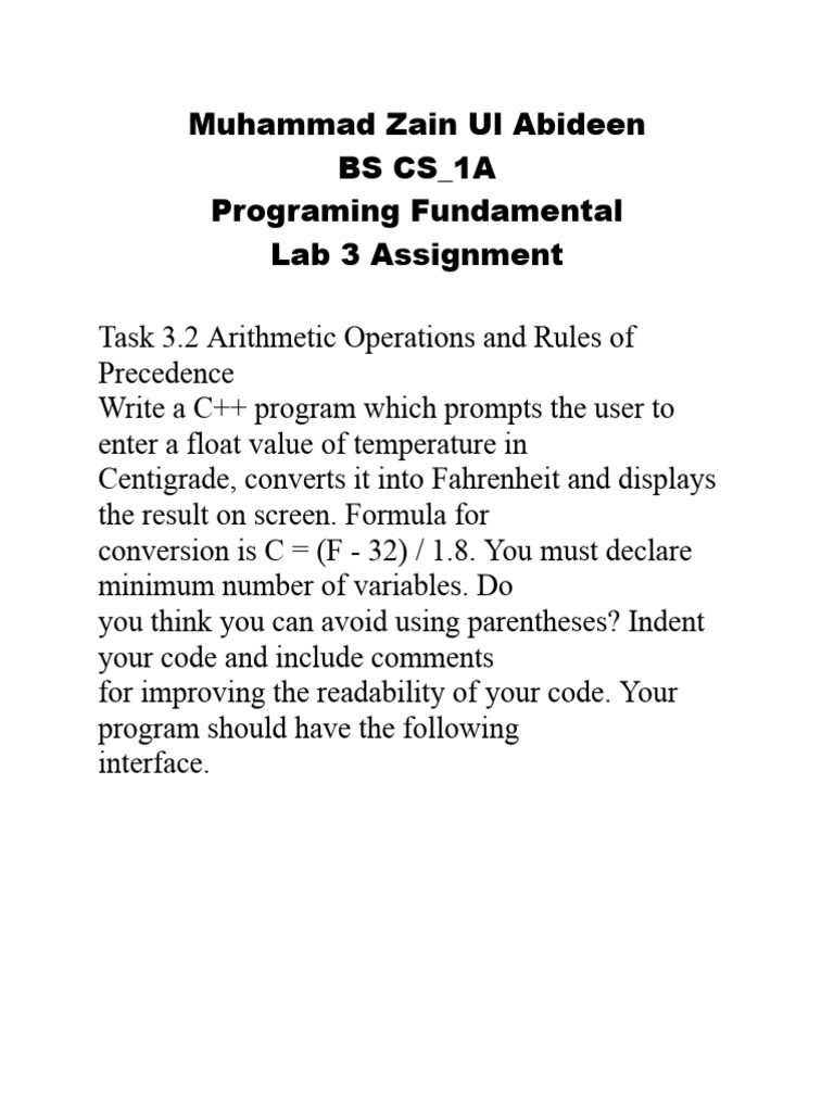 Muhammad Zain Ul Abideen PF LAB 3 | PDF