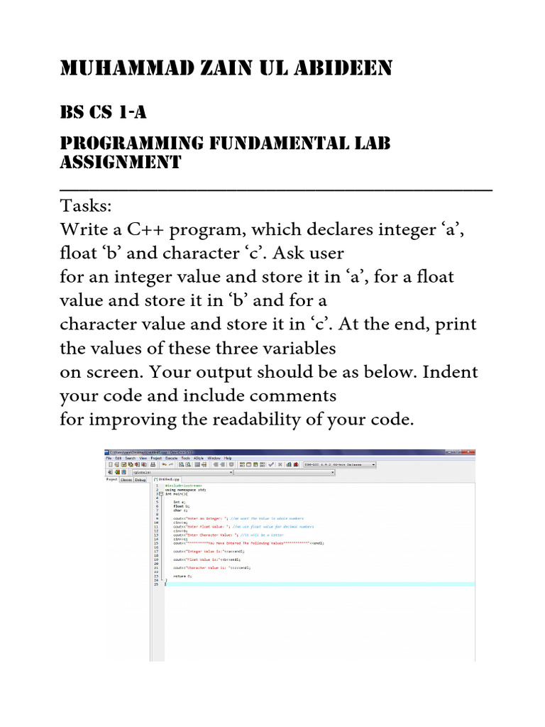 Muhammad Zain Ul Abideen PF LAB | PDF