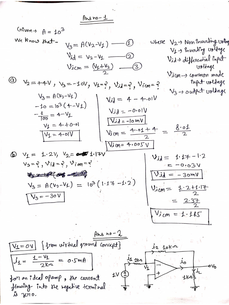 Opamp Assignment Solution | PDF