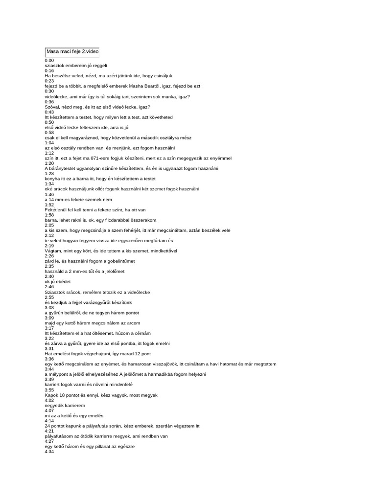 Átiratmasa medva videóról2 | PDF