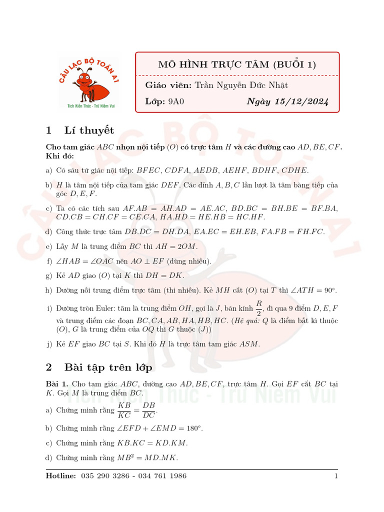 Bài 25. Mô Hình TR C Tâm (Bu I 1) | PDF