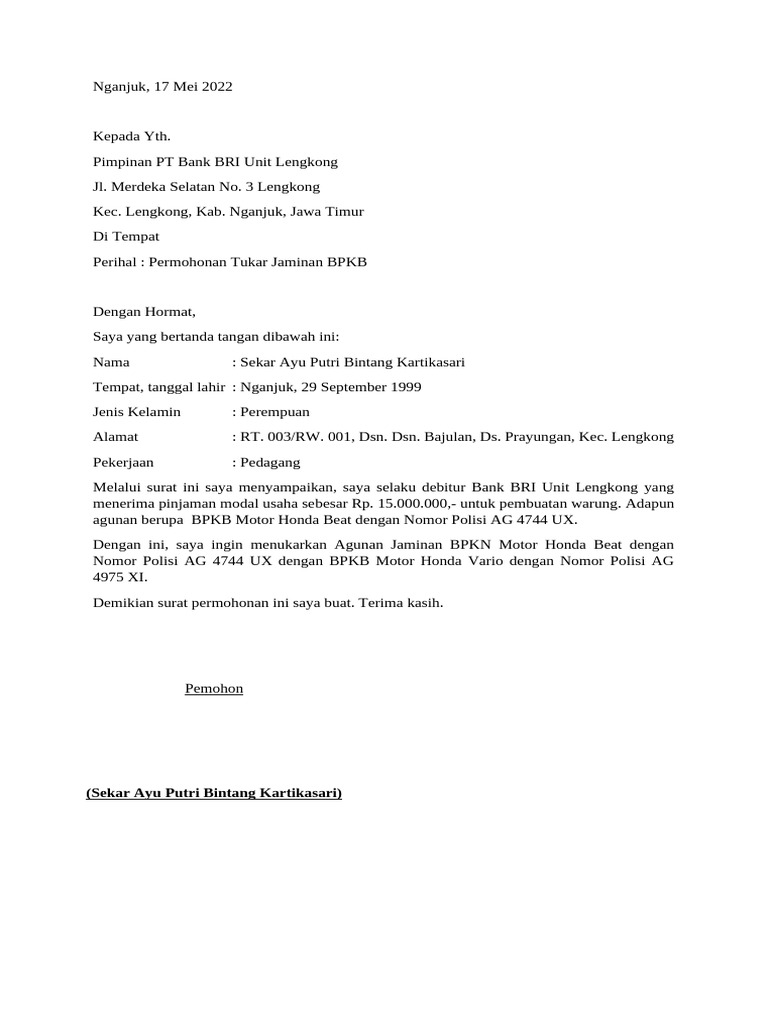 Sekar Ayu Putri BRI | PDF