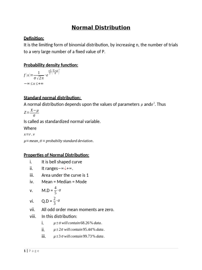 Normal Distribution (2) | PDF | Normal Distribution | Probability ...
