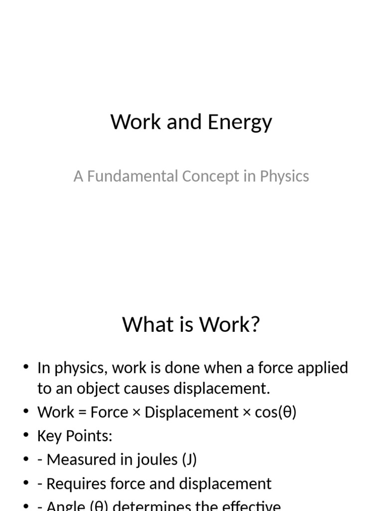 Work and Energy | PDF