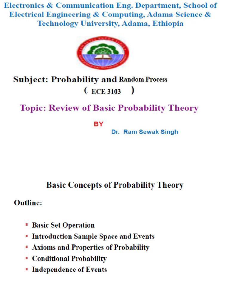 CHAPTER - 01&2-Basic Probability Theory-Merged | PDF | Probability Theory | Sampling (Statistics)