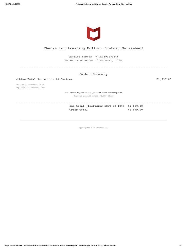 Antivirus Software and Internet Security For Your PC or Mac - McAfee | PDF