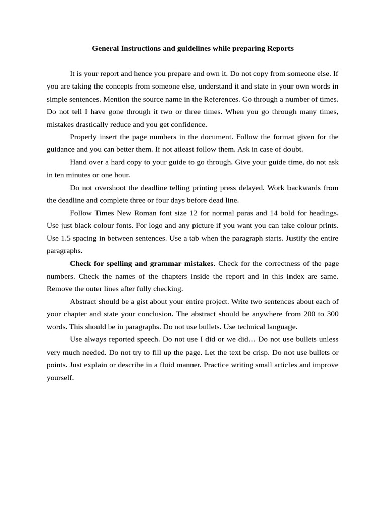 Report Preparation Guidelines and Tips | PDF | Written Communication | Text